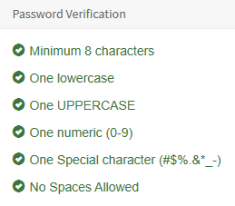 Password Policy Requirements