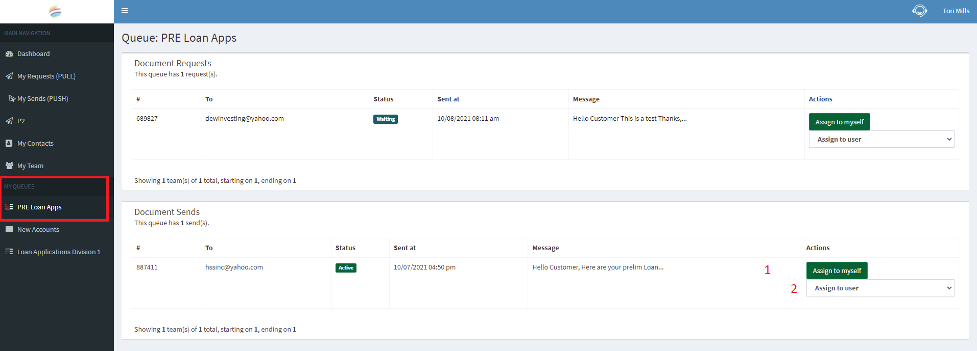 How to VIEW PUSH requests inside a Queue - "Assign to Myself"